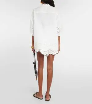 Zimmermann Junie Broderie Anglaise Linen Blouse