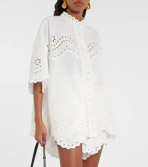 Zimmermann Junie Broderie Anglaise Linen Blouse