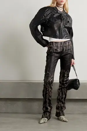 Acne Studios Distressed Crinkled-leather Pants