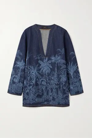 Alanui Jungle Toile De Jouy Denim Tunic