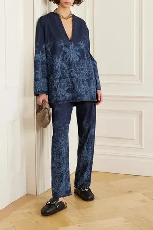 Alanui Jungle Toile De Jouy Denim Tunic