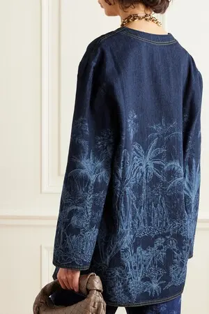 Alanui Jungle Toile De Jouy Denim Tunic