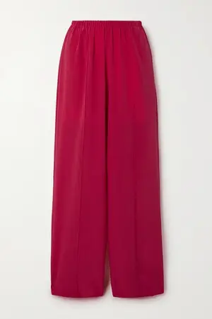 ESSE STUDIOS Classico Silk Crepe De Chine Wide-leg Pants