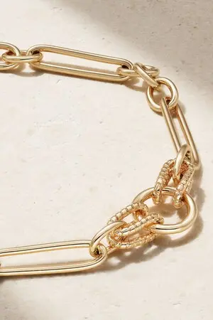 LUCY DELIUS Trombone 14-karat Diamond Bracelet