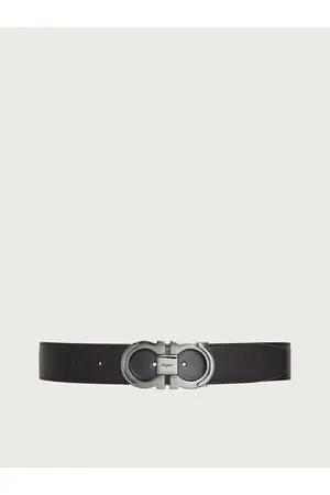 FERRAGAMO Reversible And Adjustable Gancini Belt Black