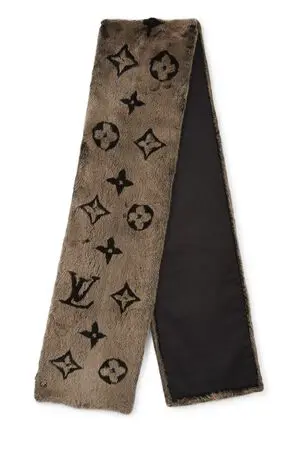 LOUIS VUITTON Monogram Mink Muffler - Grey
