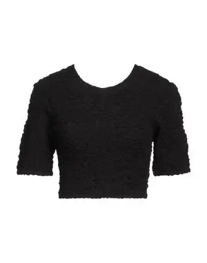 GANNI Cotton Crop Top - Black