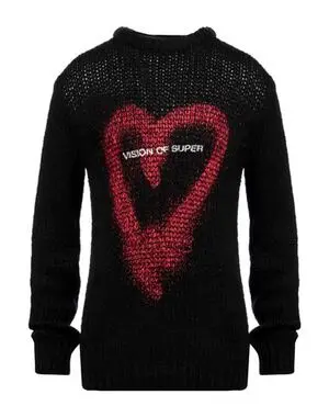 VISION OF SUPER Printed Knit Sweater - Black