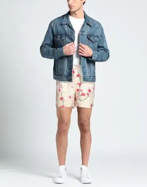 REPRESENT Floral Print Satin Relaxed Fit Bermuda Shorts