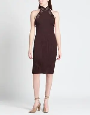 ANDREĀDAMO Ribbed Knit Midi Dress - Brown