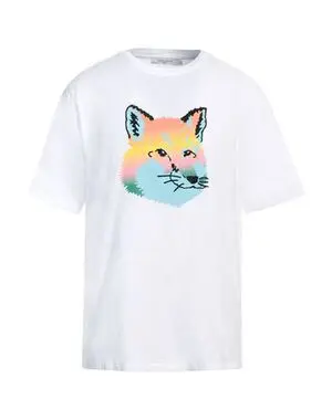 Maison Kitsuné Man T-shirt Midnight Blue Size S Cotton White