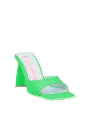 CHIARA FERRAGNI Geometric Heel Leather Sandals - Green