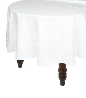THOMAS FERGUSON Linen Double Damask Tablecloth - White