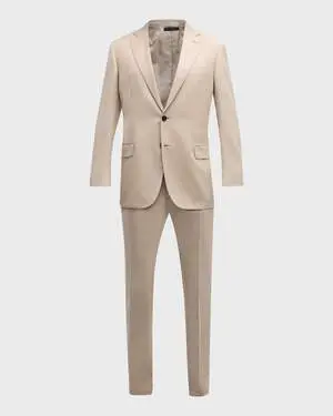 Brioni Twill Wool Suit In Taupe - 50% Off | Editorialist