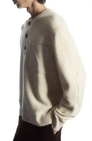 Cos Thermal Henley Sweater