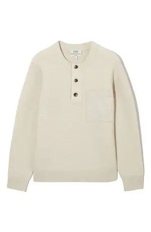 Cos Thermal Henley Sweater