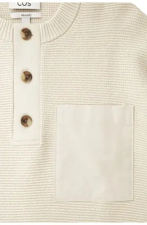 Cos Thermal Henley Sweater