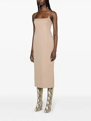 Attico Panelled Virgin-wool Dress - Neutrals