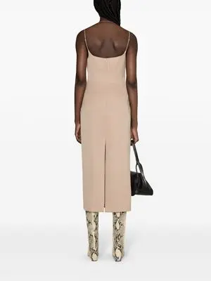 Attico Panelled Virgin-wool Dress - Neutrals