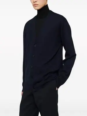 JIL SANDER V-neck Wool Cardigan - Blue