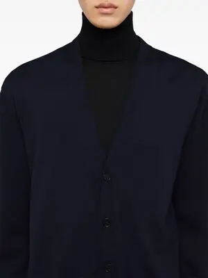 JIL SANDER V-neck Wool Cardigan - Blue