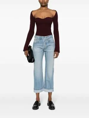 Victoria Beckham Logo-patch Straight Jeans
