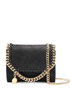 Stella McCartney Falabella Small Flap Wallet Black