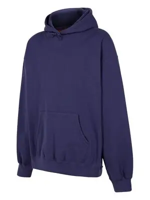 Supreme Washed Navy Hoodie With Satin Appliqu - Blue