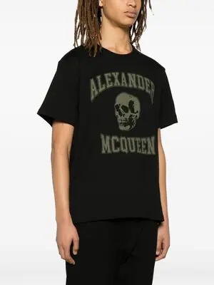 Alexander McQueen Logo-print Cotton T-shirt - Black