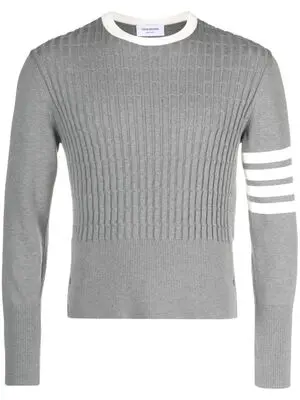 Thom Browne 4-bar Cable-knit Sweatshirt - Grey