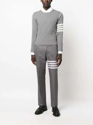 Thom Browne 4-bar Cable-knit Sweatshirt - Grey