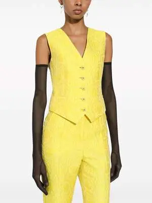 Dolce & Gabbana Jacquard Cotton-blend Waistcoat - Yellow