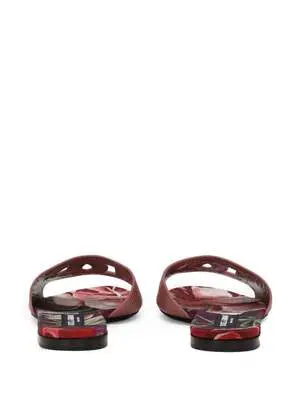 Dolce & Gabbana Dg Lizard-effect Leather Slides