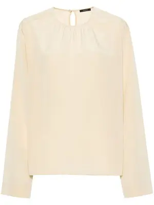 JOSEPH Braidwood Silk Blouse - Neutrals