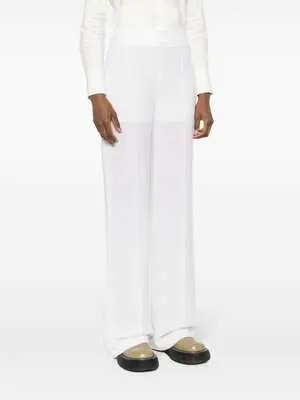 Chloé Pleated Wide-leg Trousers - White