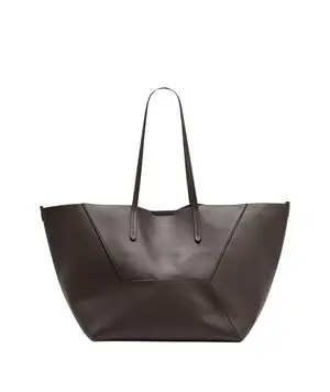 Brunello Cucinelli Brunello Cucinelli BC Duo Geometric Monili Leather Tote Bag - Dark Brown
