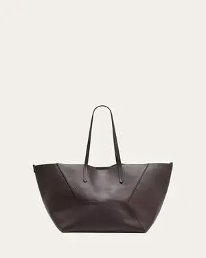 Brunello Cucinelli Bc Duo Geometric Monili Leather Tote Bag - Dark Brown
