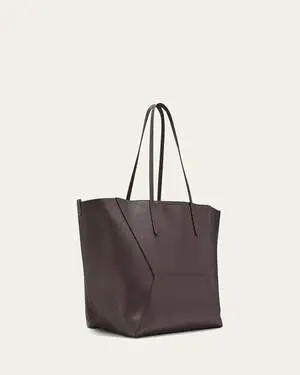 Brunello Cucinelli Bc Duo Geometric Monili Leather Tote Bag - Dark Brown