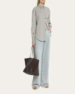 Brunello Cucinelli Bc Duo Geometric Monili Leather Tote Bag - Dark Brown