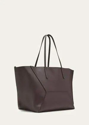 Brunello Cucinelli Bc Duo Geometric Monili Leather Tote Bag - Dark Brown
