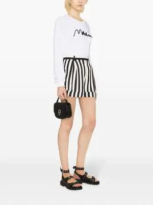 Moschino Striped Wide-leg Satin Shorts