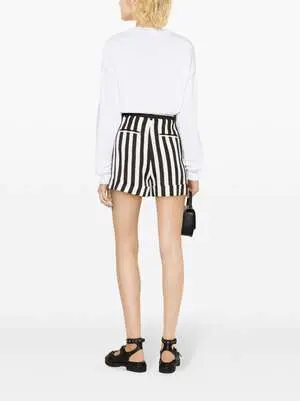 Moschino Striped Wide-leg Satin Shorts