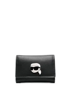 Karl Lagerfeld Ikon Leather Wallet - Black