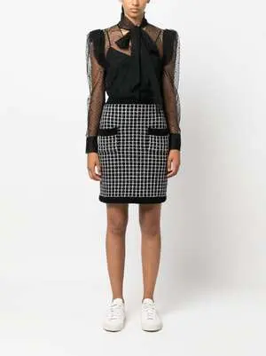 Karl Lagerfeld Mesh Ruffle Blouse
