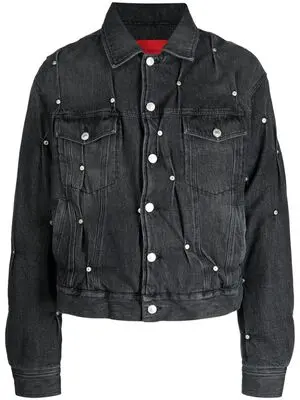 KUSIKOHC Studded Denim Jacket - Grey