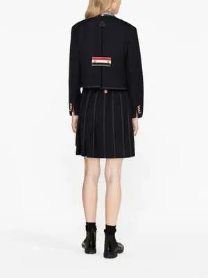 Thom Browne Rwb-detail Wool Cropped Jacket