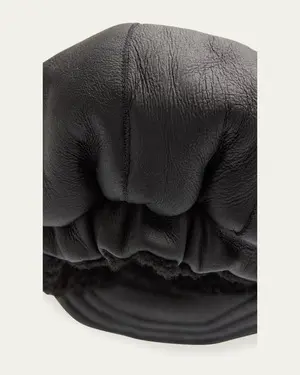 GUSHLOW AND COLE Merino Wool & Leather Carnaby Cap