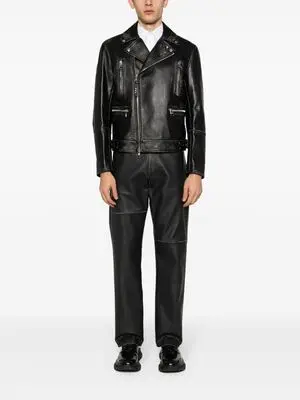 Alexander McQueen Zipped Leather Biker Jacket