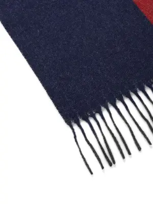 Bally Logo-jacquard Two-tone Fringed Scarf