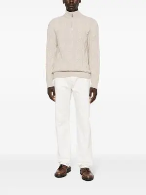 Fedeli Chunky-knit Wool-blend Jumper - Neutrals